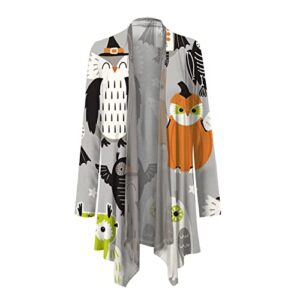 Halloween Cardigan Skeleton Plus Size Shirts Pumpkin Long Sleeve Sweater 2023 Fall Clothing Lightweight Front Open Tops