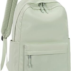 School Backpack for Teen Girls Bookbags Elementary High School Corduroy Laptop Bags Women Travel Daypacks (Solid Green)