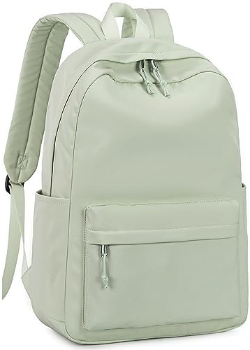 School Backpack for Teen Girls Bookbags Elementary High School Corduroy Laptop Bags Women Travel Daypacks (Solid Green)