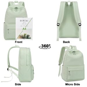 School Backpack for Teen Girls Bookbags Elementary High School Corduroy Laptop Bags Women Travel Daypacks (Solid Green)