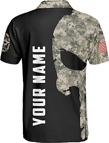 Personalized Veteran Polo Shirt, Custom Name US Army Retired Polo, Veteran Shirts, Army Veteran Shirts for Men S-5XL