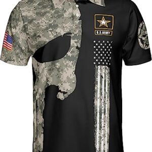 Personalized Veteran Polo Shirt, Custom Name US Army Retired Polo, Veteran Shirts, Army Veteran Shirts for Men S-5XL