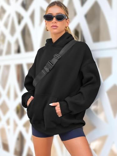 AUTOMET Black Hoodies for Women Oversized Sweatshirts Cute Fleece Long Sleeve Shirts Sweaters Loose Casual Winter Pullover Fall Outfits Y2k Owith Pockets 2023