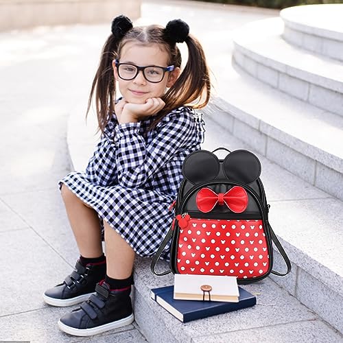 Voikukka Mini Backpacks for Little Girls Backpack Purse Cute Mini Mouse Backpack for Toddler Girl Bag Small Kids Backpacks Gift Leather Travel Backpack Children Backpack