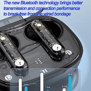 Wireless Headphones, Bluetooth Earbuds ENC Noise Cancelling Translucent Earphones in Ear, HiFi Stereo Dual Microphone Mini Sport Ear Buds with Fast Charging,IP7 Waterproof Sweat Resistant Headphones