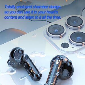 Wireless Headphones, Bluetooth Earbuds ENC Noise Cancelling Translucent Earphones in Ear, HiFi Stereo Dual Microphone Mini Sport Ear Buds with Fast Charging,IP7 Waterproof Sweat Resistant Headphones