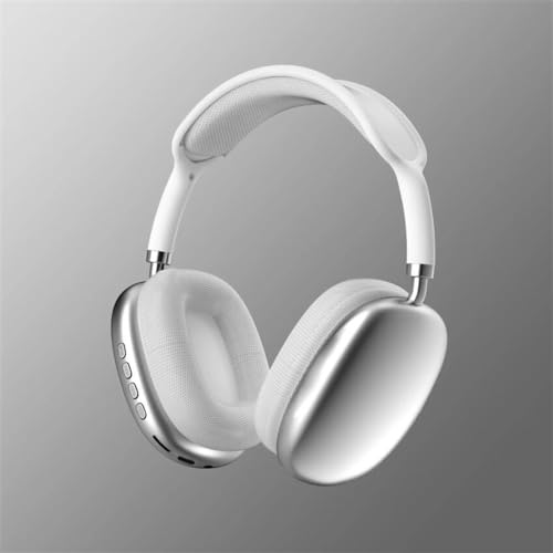 P9 Pro Max Wireless Bluetooth Headphones, Upgrade Soft Cotton Headband, Supports TF, Stereo Sound Over Ear Headset Sports Game Noise Cancelling Earphone (White)