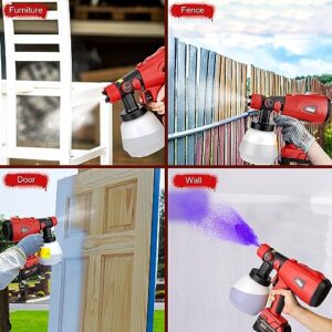 YEX-BUR Cordless Paint Sprayer for Milwaukee m18 18V Battery Handheld HVLP Spray Gun Easy to Spray for Furniture Fence Cars Walls DIY Works House Painting