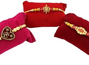 Rakhi for brother | Bracelet set of 2,3 and 4 Unique Design| Made of Brass with idol symbolic design and antique designer rakhi/bracelet | Best Gift for brother, Sister and family member. (Style 2)