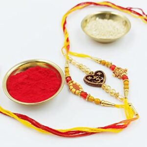 Rakhi for brother | Bracelet set of 2,3 and 4 Unique Design| Made of Brass with idol symbolic design and antique designer rakhi/bracelet | Best Gift for brother, Sister and family member. (Style 2)