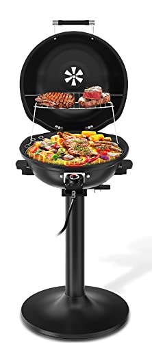 Electric Outdoor Grill,1800W Portable BBQ Grill for Cooking,15+Serving Electric Grill Outdoor Cooking, Non-Stick Removable Stand Barbecue Grill