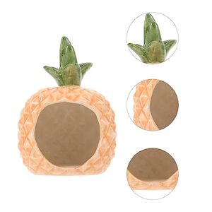 POPETPOP Ceramic Hamster Hideout - Lovely Pineapple Chinchilla Cooling Gerbil House Hamster Bed Room Cage Accessories for Guinea Pig Gerbil Ferret Hamster House