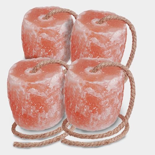 Himalayan Salt Lick 6 LbsPack of 4 | Himalayan Licking Salt Block for Animals with Minerals | 100% Himalayan Pink Licking Salt Licks for Cows, Goats, Deer, Cattles & Horses on Rope