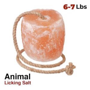 Himalayan Salt Lick 6 LbsPack of 4 | Himalayan Licking Salt Block for Animals with Minerals | 100% Himalayan Pink Licking Salt Licks for Cows, Goats, Deer, Cattles & Horses on Rope