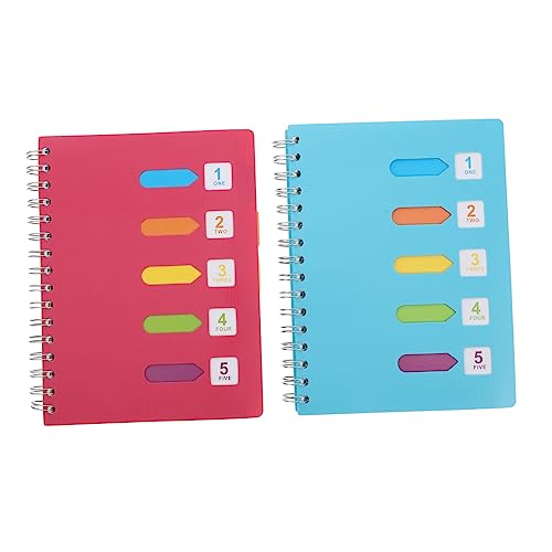 Ciieeo 2pcs Notebook Wire Bound Notebook Ruled Spiral Agenda Notebook Memo Notepad Sketchbook A5 Spiral Notebook Fashion Book Digital Paper Notebook Portable Diary Books A5 Coil Notepads