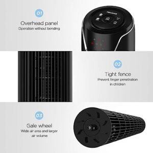 SOHLER 36'' Oscillating Tower Fan, Remote Control, Quiet Stand Up, 3 Speed Settings, 3 Modes, 7-Hour Timer, LED Display, for Bedroom or Home Office Use, Glossy Black