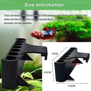 GTRA 2PC 7 Holes Upgraded Aquarium Plant Holder, Aquatic Plant Cup Fish Tank Plant Holder for Aquarium Living Fish Tanks Aquarium Planting Aquascape Decorations on Top of Tank (Black)