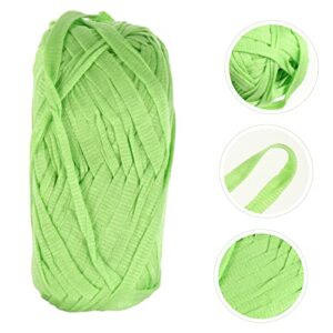 COHEALI 1 Roll Flat Line Wiring Jumbo Yarn Fluffy Yarn Braided Stretch Band Sock Yarn Fluffy Knitting Yarn Chunky Acrylic Light Green DIY Accessories Macrame Rope Braided Cord Crochet Rope