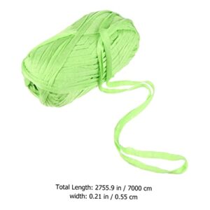 COHEALI 1 Roll Flat Line Wiring Jumbo Yarn Fluffy Yarn Braided Stretch Band Sock Yarn Fluffy Knitting Yarn Chunky Acrylic Light Green DIY Accessories Macrame Rope Braided Cord Crochet Rope