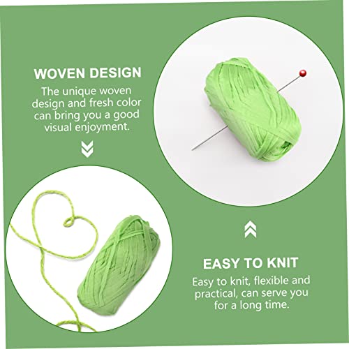 COHEALI 1 Roll Flat Line Wiring Jumbo Yarn Fluffy Yarn Braided Stretch Band Sock Yarn Fluffy Knitting Yarn Chunky Acrylic Light Green DIY Accessories Macrame Rope Braided Cord Crochet Rope