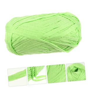 COHEALI 1 Roll Flat Line Wiring Jumbo Yarn Fluffy Yarn Braided Stretch Band Sock Yarn Fluffy Knitting Yarn Chunky Acrylic Light Green DIY Accessories Macrame Rope Braided Cord Crochet Rope