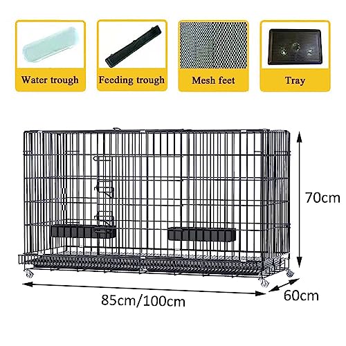 Indoor Bunny Cage Rabbit Hutch Small Animal Cage Guinea Pig Cages Large Hen House with Pull Out Tray & Feeding Trough Big Hamster Cages Chinchilla Cage