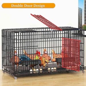 Indoor Bunny Cage Rabbit Hutch Small Animal Cage Guinea Pig Cages Large Hen House with Pull Out Tray & Feeding Trough Big Hamster Cages Chinchilla Cage