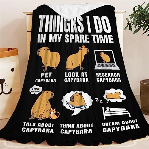 Capybara Blanket Gift for Girls Boys-40"x50" Super Soft Flannel Throws Blankets Birthday Christmas Decor for Couch Bed Sofa