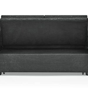 YUNLife&Home Modern Upholstered Futon Loveseat Sofa Convertible to Sleeper Sofá Bed,Love Seat Chaise Lounge Couch Chair 2-Seat with Adjustable Backrest for Living Room Apartment Small Space