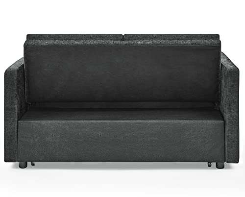 YUNLife&Home Modern Upholstered Futon Loveseat Sofa Convertible to Sleeper Sofá Bed,Love Seat Chaise Lounge Couch Chair 2-Seat with Adjustable Backrest for Living Room Apartment Small Space