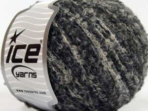 black, grey, beige alpaca boucle fine yarn - alpaca, wool, nylon, acrylic blend - fine, sport, baby weight, 50 grams (1.75 ounces) 200 meters (218 yards)