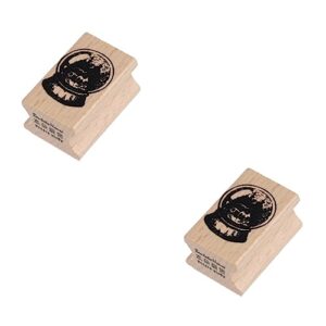 exceart christmas craft stamp 2pcs holiday stamp letter crafts stampers wooden stamper stampers party favors seal die christmas party favors xmas stamp