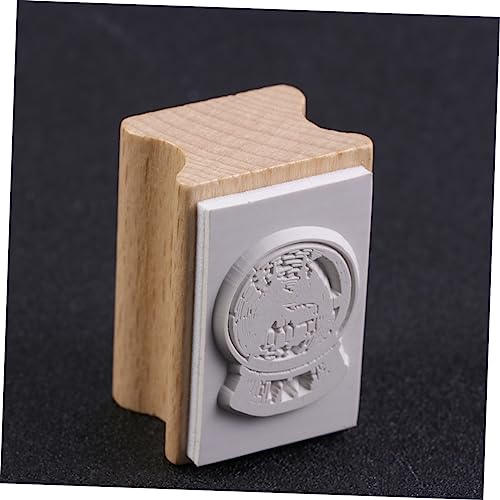 EXCEART Christmas Craft Stamp 2pcs Holiday Stamp Letter Crafts Stampers Wooden Stamper Stampers Party Favors Seal Die Christmas Party Favors Xmas Stamp