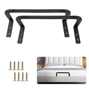 2 pcs mattress retainer bar, black metal mattress holder in place to keep mattress from sliding, mattress slide stopper for wooden bed frame, bed mattress stabilizers (2 pcs)