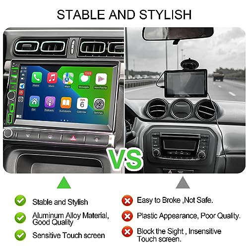 [Upgrade]Wireless CarPlay/Android Auto,Double Din Car Stereo Compatible with Voice Control,7In HD LCD Touchscreen Monitor, Bluetooth,Subwoofer,USB/Type-C/SD Port,A/FM Car Radio Receiver,Backup Camera