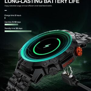 LIGE Smart Watch for Men Heavy Duty Make Call IP68 Waterproof with 1.43in AMOLED Touchscreen Always on Display Long-Lasting Battery Fitness Tracker Android iOS Military Smart Watch for Men