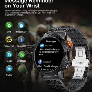 LIGE Smart Watch for Men Heavy Duty Make Call IP68 Waterproof with 1.43in AMOLED Touchscreen Always on Display Long-Lasting Battery Fitness Tracker Android iOS Military Smart Watch for Men