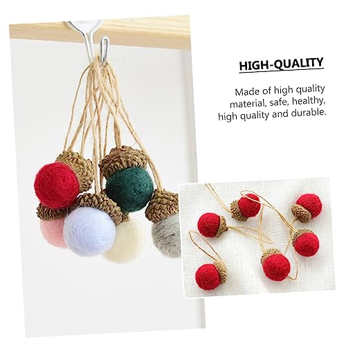 WATIIFUFU 12pcs Felt Pine Cones Christmas Tree pinecones Christmas Felt Ball Garland Felted Acorn Garland Artificial Pine Cone Christmas Hanging Bunting Ornament red Felt Winter Stockings