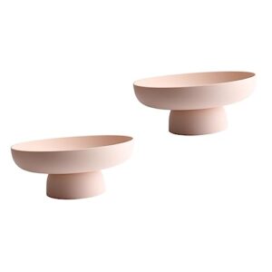 bestoyard 2pcs fruit tray footed fruit bowl ceramic dip bowls holder dessert display stand footed bowl dessert tower stand cake display round cake pan household dish kitchen bowl hollow pp