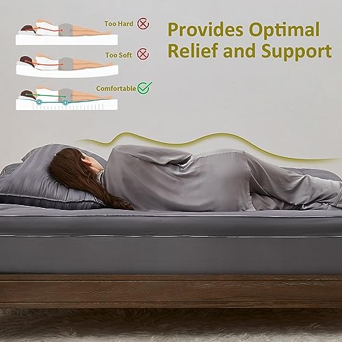 Topmiss Mattress Topper Queen for Hot Sleepers,Ultra Soft and Breathable Cooling Mattress Pad,Natural Soybean Fibre Overfilled Plush Pillow Top with 8-21 Inch Mattress Protector Pocket 60''x80''