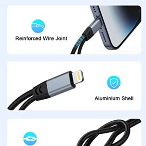 2-IN-1 iPhone Headphone and Charger Adapter, Lightning to 3.5mm AUX Audio Jack and Charger iphone Earphone Headset Splitter Compatible with iPhone 14/13/12/11 Pro Max/Pro/Plus/Mini/XR/XS/7/8 Plus-MFI