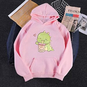 Women Printed Drawstring Hooded Casual Loose Long Sleeve Blouse Top Sweatshirt Thin Womens Hoodies Pullover A-pink