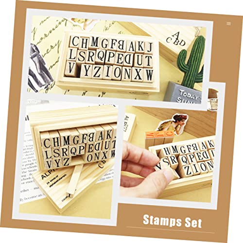 Letter Flash Cards 1 Set English Alphabet Stamp Monogram Alphabet Stamps DIY Scrapbook DIY Album Planner Hand Account Stamp Wooden Stamps Multipurpose Craft Stamp Kit 3D