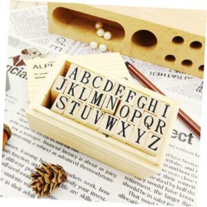 Letter Flash Cards 1 Set English Alphabet Stamp Monogram Alphabet Stamps DIY Scrapbook DIY Album Planner Hand Account Stamp Wooden Stamps Multipurpose Craft Stamp Kit 3D