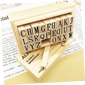 Letter Flash Cards 1 Set English Alphabet Stamp Monogram Alphabet Stamps DIY Scrapbook DIY Album Planner Hand Account Stamp Wooden Stamps Multipurpose Craft Stamp Kit 3D