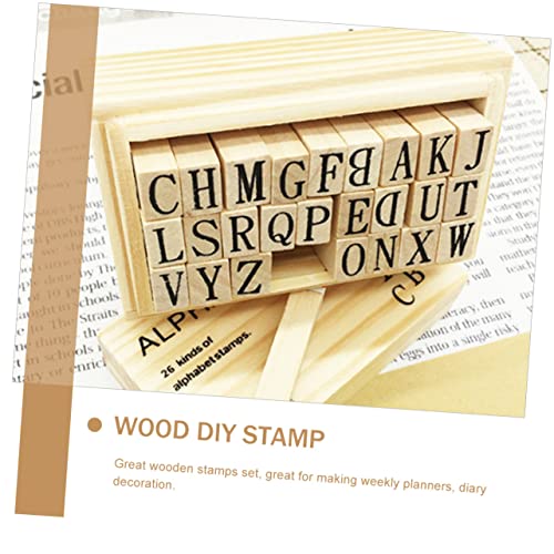 Letter Flash Cards 1 Set English Alphabet Stamp Monogram Alphabet Stamps DIY Scrapbook DIY Album Planner Hand Account Stamp Wooden Stamps Multipurpose Craft Stamp Kit 3D