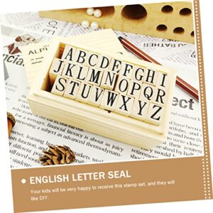 Letter Flash Cards 1 Set English Alphabet Stamp Monogram Alphabet Stamps DIY Scrapbook DIY Album Planner Hand Account Stamp Wooden Stamps Multipurpose Craft Stamp Kit 3D