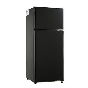 IORBUR KRIB Bling FLS-80-Black 3.5Cu.Ft Compact, Small Refrigerator with Freezer, Retro Fridge with Dual Door, 7 Level Adjustable Thermostat for Garage, Dorm,Bedroom, Office, Apartment, Black