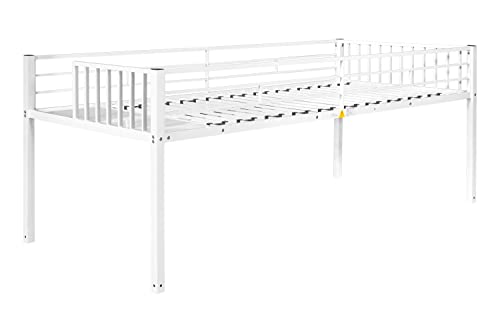 UFINEGO Twin Over Twin & Twin Bunk Bed, Triple Bunk Bed Metal Bunk Bed Frame with Guardrails, Converted into Three Single Twin Bed, No Box Spring Needed