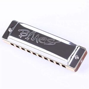 waazvxs diatonic harmonica 10 holes 20 notes blues harp key c stainless steel cover musical instruments (color : key low eb)